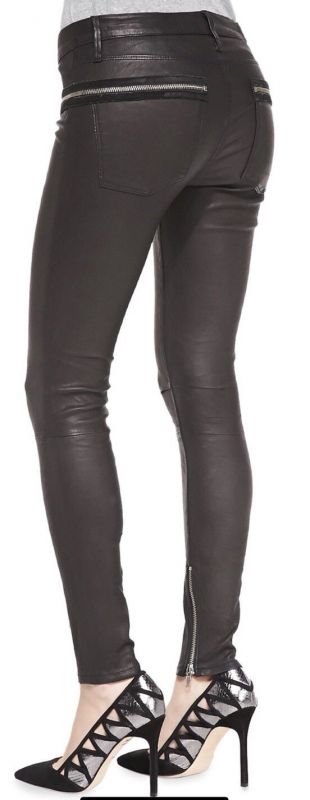 rta - RtA Stretch Leather Pants Black Ankle Skinny Legging Moto Biker