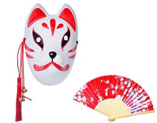 Elibelle - Japanese Anime Hand Made Fox Simple mask Costume Goods Fox ...