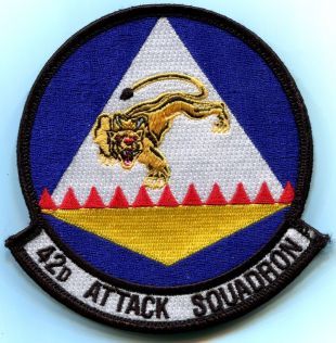 42nd Attack Squadron US Air Force crew jacket patch new style gold ...