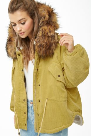 Forever 21 - Faux Fur Corduroy Jacket | Forever 21