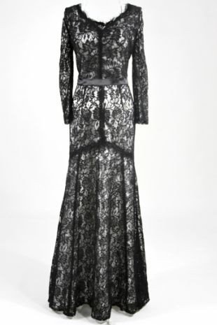 persun - Robe noire dentelle de Kate Middleton longue au sol Persun.fr