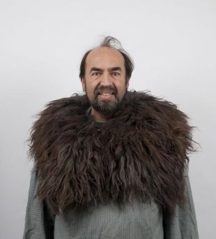 BarbwireandRoses - Fur mantle collar brown black sheepskin capelet larp ...