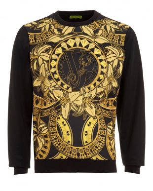 Versace Jeans - Versace Jeans Mens Printed Sweatshirt, Slim Fit Gold ...