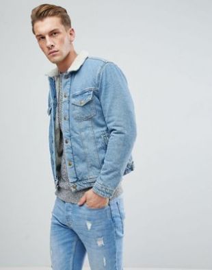 Jack & Jones - Jack & Jones Intelligence Denim Jacket With Full Fleece ...