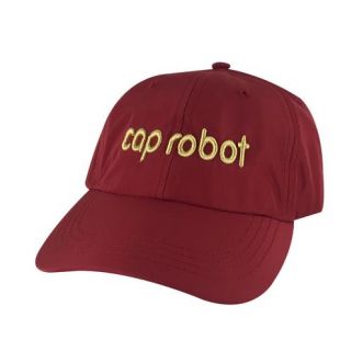 caprobot - Neon Sign Nylon Gold Adjustable Hat Dad Cap Burgundy