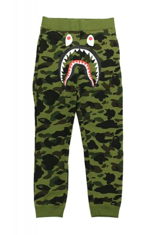 A Bathing Ape - Bape 1st Green Camo Shark Joggers
