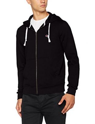 Champion - Champion Hooded Full Zip Sweatshirt-C-Logo Sweat-Shirt à Capuche, Noir (NBK), X-Large ...