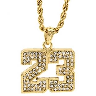 Jewel Town - Jewel Town Mens 14k Gold Plated #23 Basketball Pendant 24 ...