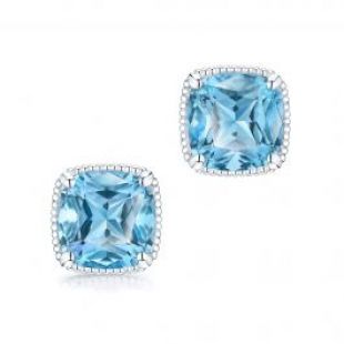 birks - Birks Bee Chic ® Blue Topaz Silver Stud Earrings
