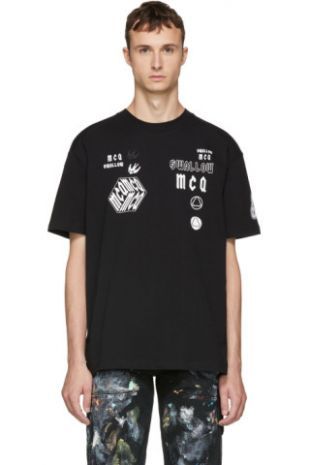 McQ Alexander McQueen - McQ Alexander McQueen T shirt noir Swallow