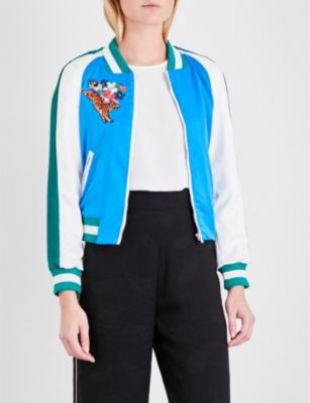 Maje - Maje Bianca hummingbird embroidered bomber jacket