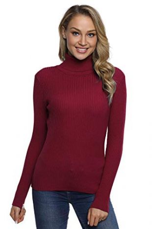 prettyguide - PrettyGuide Women's Ribbed Turtleneck Long Sleeve Sweater ...