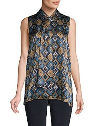 Lafayette 148 New York - Lafayette 148 New York Tile-Print Blouse