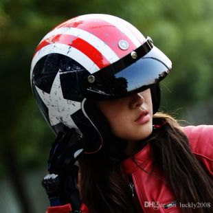 2016 New Captain America Flag Torc Harley Style Motorcycle Helmet Abs ...