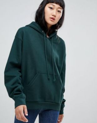 Weekday - Weekday Ailin Hoodie in Dark Green at asos.com