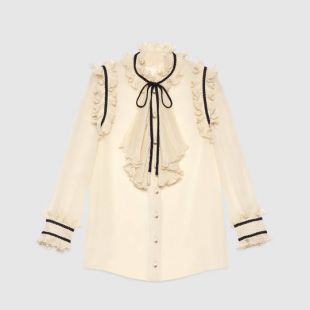 Gucci - Pleated silk georgette shirt