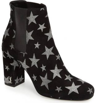 Saint Laurent - Ysl Saint Laurent Rock 38.5 Silver Stars Boots Black ...