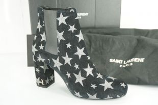 Saint Laurent - Saint Laurent Black Suede Babies Star Chelsea Ankle ...