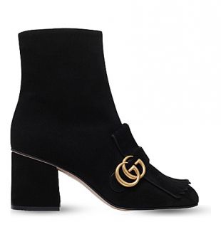 Gucci - Gucci Marmont 75 suede ankle boots