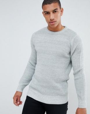 New Look - New Look Pull en maille texturée Gris at asos.com