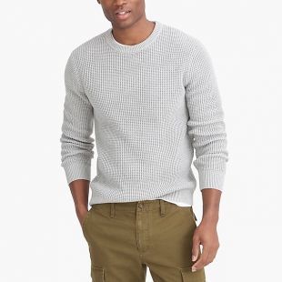 Jcrew Factory - Cotton waffle crewneck sweater : FactoryMen Pullovers ...