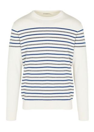 olow - Olow pull col rond rayé Drukkin écru