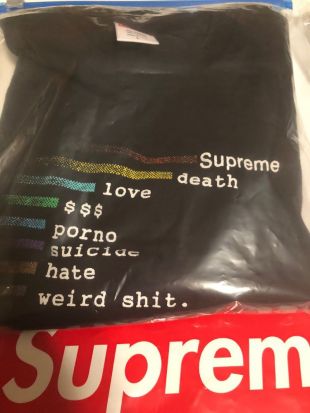 Supreme - Supreme SS18 Chart Tee Black Size Large