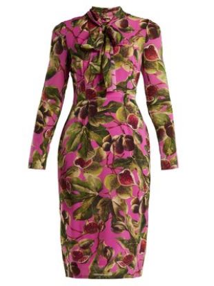 Dolce & Gabbana - Dolce & Gabbana Fig print silk georgette midi dress