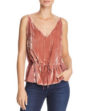 J Brand - J Brand Lucy Velvet-Front Camisole Top
