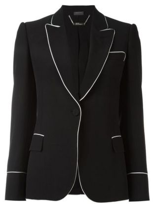 Alexander McQueen - Alexander McQueen Contrast Trim Blazer