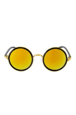 Sololu - Lunettes de soleil Vintage inspiré cercle jaune lentilles