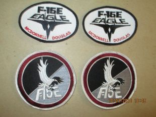 4 USAF COLORED F 15 PATCHES, 2 OVAL F 15E EAGLE MCDONNELL DOUGLAS & 2 ...