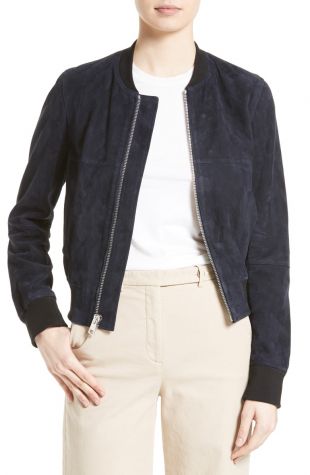 Theory - Theory Daryette S Benna Suede Bomber Jacket