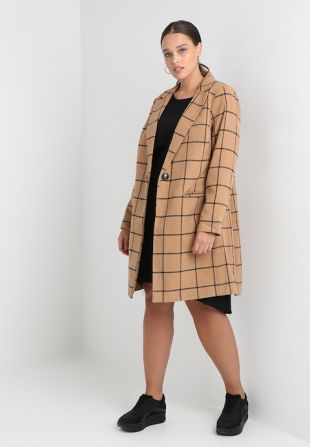 New Look Curves - New Look Curves Manteau camel "Check Board"