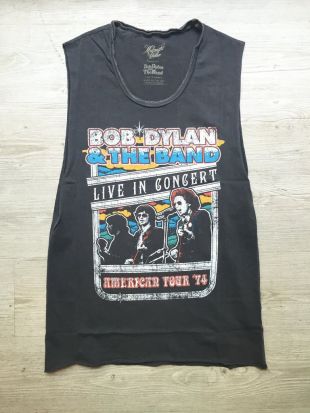MIDNIGHT RIDER BOB DYLAN + THE BAND MUSCLE TEE - BLACK