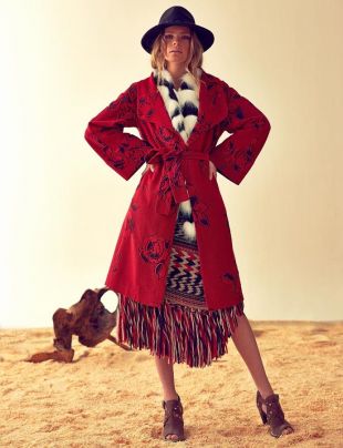 Escada - Red Floral Belted Coat