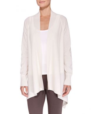 Neiman Marcus - Cashmere Ribbed-Trim Waterfall Cardigan