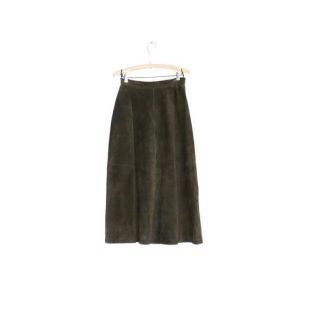 EverydayVintageGal - Maxi jupe en daim, cuir vert Olive, des années 70 ...
