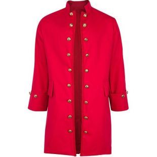 HeritageCostumes - Men's Colonial Coat Red Civilian Militia Coat