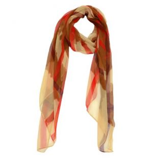 Roffe Accessories - Georgia Striped Silk Sheer Scarf
