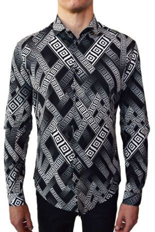 Versace - Versace Collection Camicia Button Down Shirt in Greek Key ...