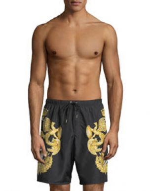 Versace - Versace Mens Baroque Scroll Swim Trunks