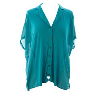 August Silk - August Silk August Silk Women's Button Down Hi Low Hem ...