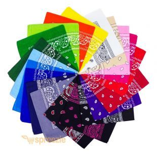 Bandana Rag Paisley Print Scarf Neck Wrist Headband Face Mask 100% ...