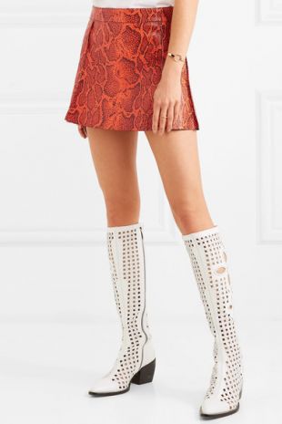 Chloé - Chloé Mini jupe en cuir effet serpent