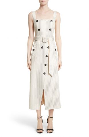 Altuzarra - Altuzarra Audrey Button Detail Pinstripe Dress