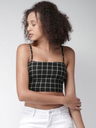 Forever 21 - Forever 21 Checked Crop Top