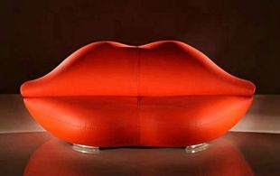 HomeFull365 - Bocca Sofa Lip Lips Sofa in PU Leather of Two Seater