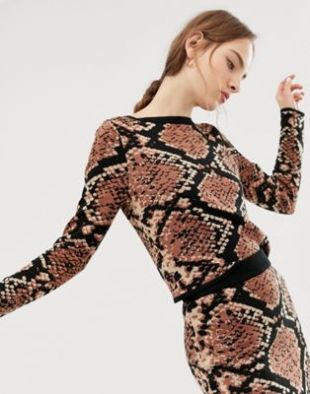 Asos - Asos snake pattern two piece sweater