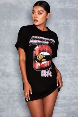 mistress rocks - 'Eyeful' Black Bullet Print Graphic Tee Shirt
